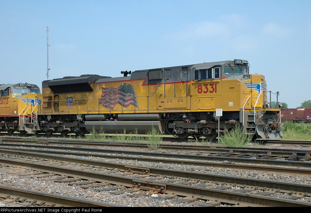 UP 8331, shows some road use at Neff Yard